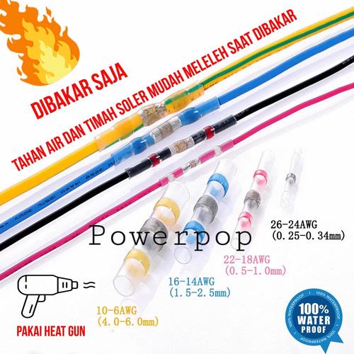 Jual Waterproof Solder Heat Shrink Hot Seal Wire Konektor Penyambung ...