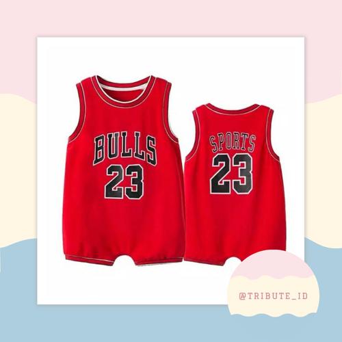 Jual Jumper Jumpsuit Jersey Baju Basket Anak Bayi Bulls Jordan 23 Merah ...