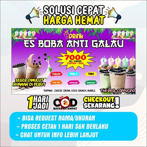 Jual Spanduk/Banner Boba Capcin Custom Ukuran 120 X 60 Cm - Kab ...