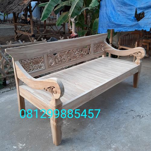 Jual Bangku Teras Minimalis Ukiran Jati Kursi Bale Bale Risban Daybed ...