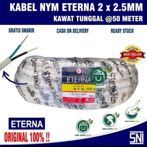 Jual KABEL LISTRIK ETERNA NYM 2X2.5 50 METER 2X2.5 50M 50 M TUNGGAL KAWAT - Kota Tangerang ...
