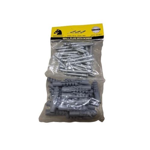 Jual Wall Plug With Screw MASSAKI M12 8x60 mm Pengencang Baut Beton ...
