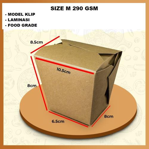 Jual Food Pail Size M Paper Rice Box/Kraft Paper FoodGrade Lunch Box ...