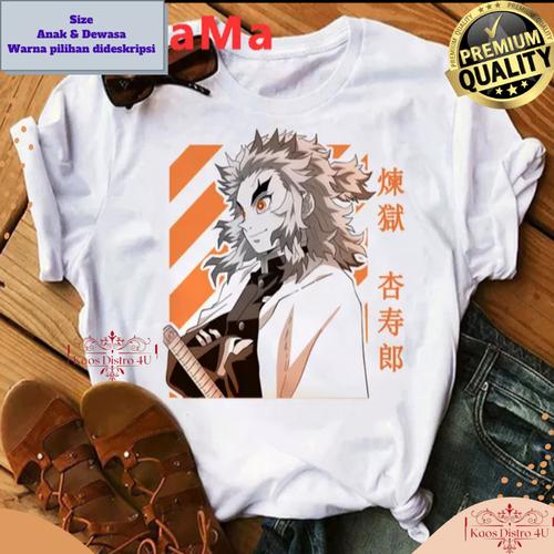 Jual kaos Rengoku Kyojuro Anime Kimetsu No Yaiba Tshirt Kawaii Kaos ...