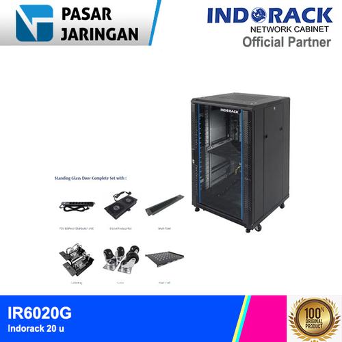 Jual INDORACK IR6020G 20U 600mm Standing Closed Rack Glass Door ...