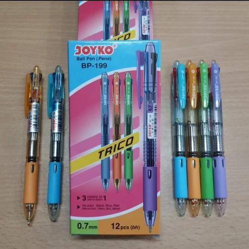 Jual Pulpen Trico Joyko BP-199 / Pulpen 3 Warna Trico Joyko BP-199 ...
