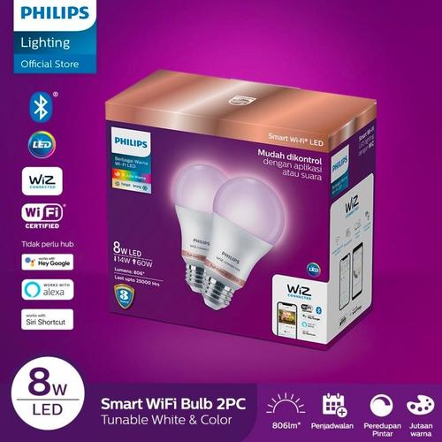 Jual Philips Lampu Smart Wifi LED Multipack 8W - Tunable Color (Warna ...