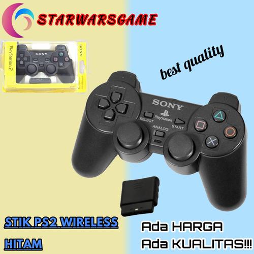 Jual STIK STICK PS2 WIRELESS ORI ORIGINAL PABRIK WARNA HITAM - pake box ...