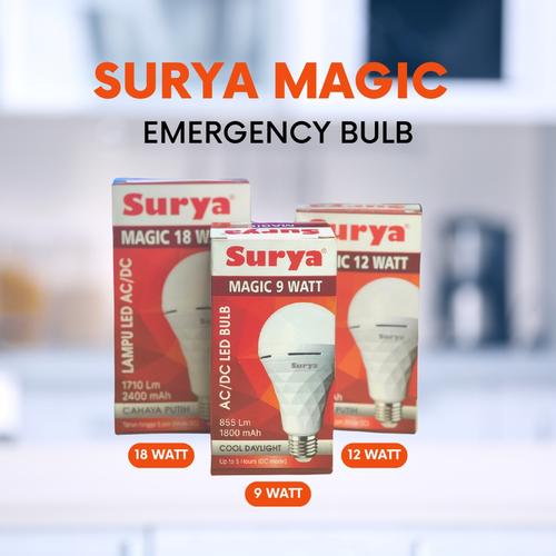 Jual Surya Magic Lampu Bohlam Emergency LED Bulb AC/DC 9W 12W 18W ...