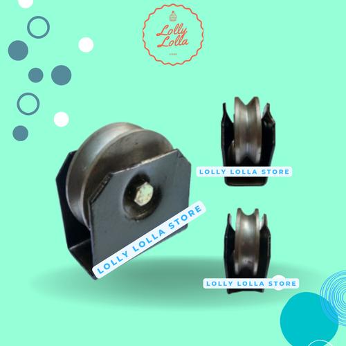 Jual Roda pagar pintu gerbang besi 6cm Super Black Rel U bulat bahan ...