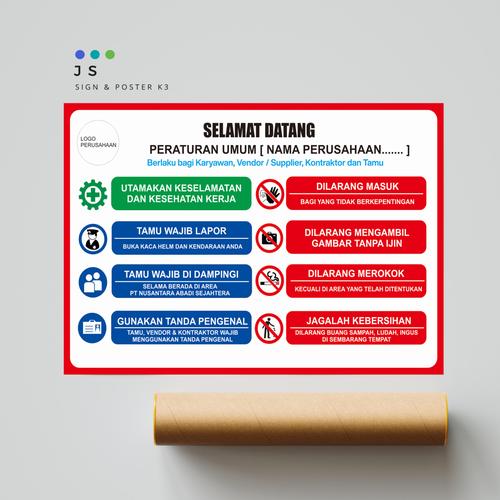 Jual POSTER SAFETY K3 PERATURAN UMUM CUSTOM + GRATIS LOGO - A0 ...