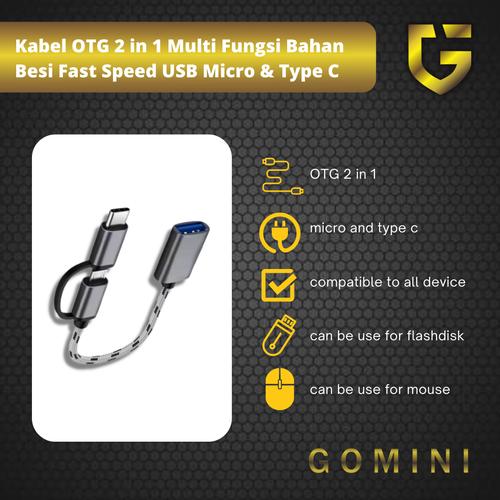 Promo Kabel OTG 2 in 1 Multifungsi Bahan Besi Fast Speed usb Micro ...