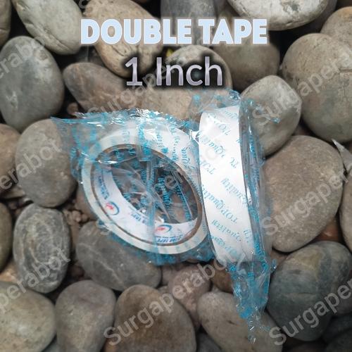 Jual Double Tape 1 Inch x 12 Yard Putih / Doble Tip Lakban Bolak Balik ...