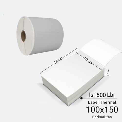 Jual Label Thermal 100x150 Kertas Sticker Label Printer Barcode Termal ...