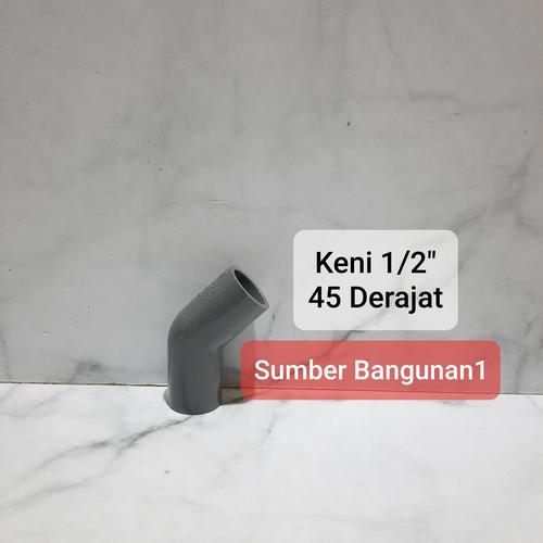 Jual Keni 1/2 inci 45 derajat knie knee L belok pipa pralon siku 1/2 ...