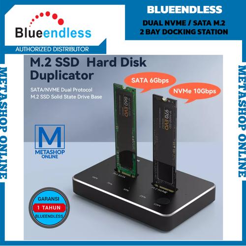 Jual Blueendless Docking Station 2 Bay Dual NVME NGFF SATA SSD M.2 USB ...
