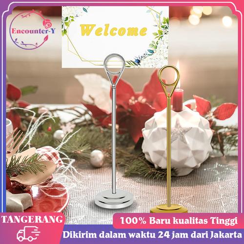 Jual 20cm Table Number Stand Stainless Tiang Nomor Meja Card Holder ...