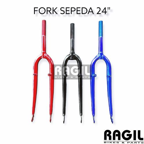 Jual FORK SEPEDA 24 FEDERAL 24" INCH GARPU MTB MERAH BIRU HITAM V BRAKE ...