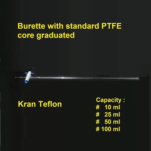 Jual BURET CLEAR 100ML BURETTE GLASS 100 ML KRAN TEFLON CLEAR PUTIH ...