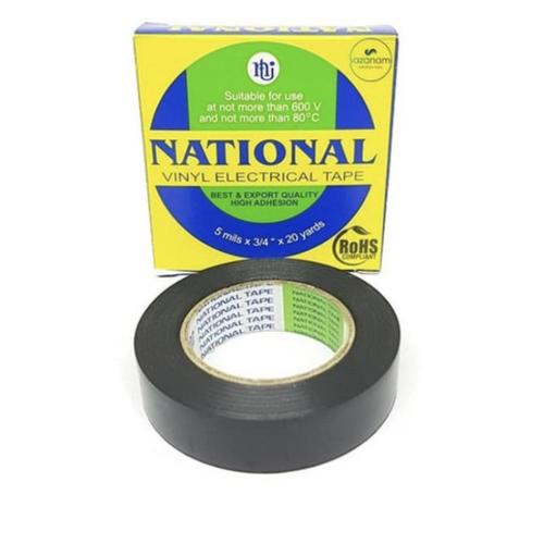 Jual Isolasi Listrik Nasional Vinyl Hitam Electrical Tape National ...
