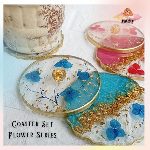 Jual Flower Series - Set Tutup Gelas Coaster Resin Round Aesthetic ...
