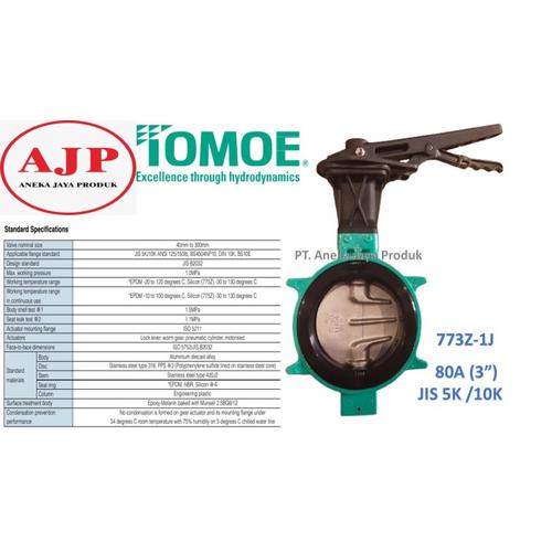 Jual "TOMOE" BUTTERFLY VALVE, LEVER, 773Z-IJ OIL, JIS 5K/10K, 80A - 3" - Jakarta Utara - Aneka ...