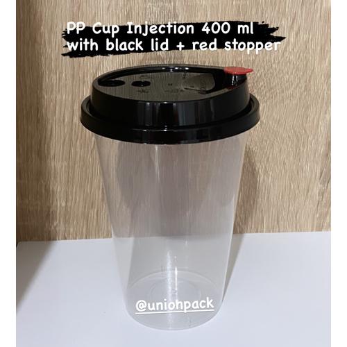 Jual pp injection cup - 400ml+L Black - Jakarta Barat - Union Pack ...