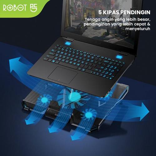 Jual Robot RT-LCS03 Portable Laptop Cooling Pad Stand 5 Fan & Dual USB ...