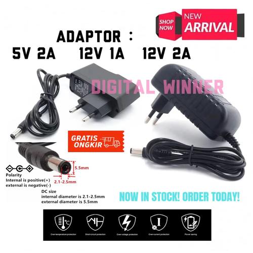 Promo Adaptor 12V 1A / Adaptor 12V 2A / Adaptor 5V 2A - 5V 2A - Jakarta Utara - Digital Winner ...