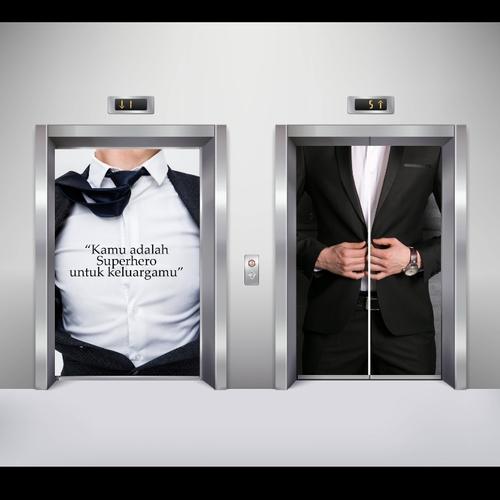 Jual stiker pintu lift custom kirim desain - Kota Surabaya - Piramida ...