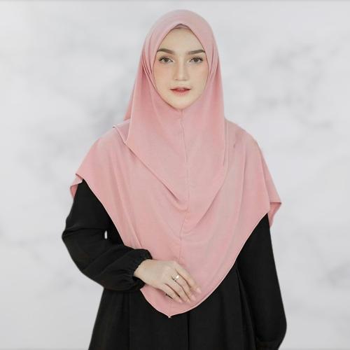 Jual Kerudung Jilbab Hijab Bergo Malay Instan Non Pet Polos Jumbo Syari - Dusty Pink, L - Kota ...