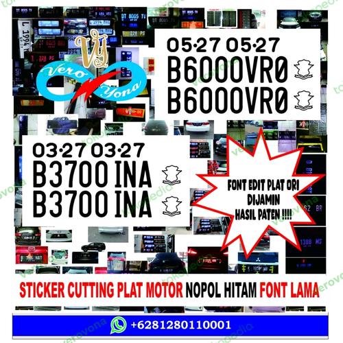 Jual Sticker plat motor cutting sticker type plat LAMA - GLOSS ...