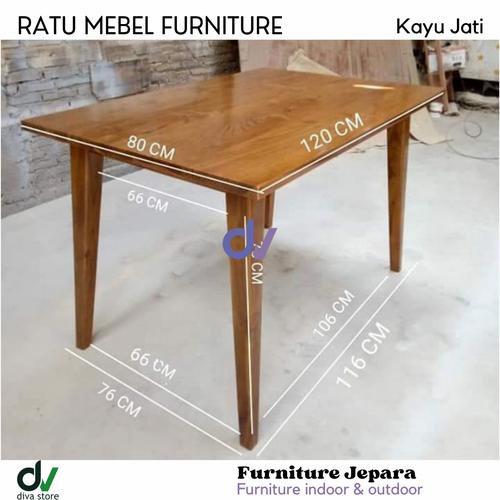Jual Meja kayu jati tebal 3cm siap pake - 120x80x75cm - Kab. Jepara ...