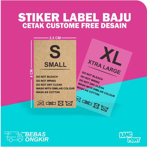 Jual Stiker Ukuran Baju,Tag Size Tshirt Custom - S, KRAFT - Kota Bekasi ...