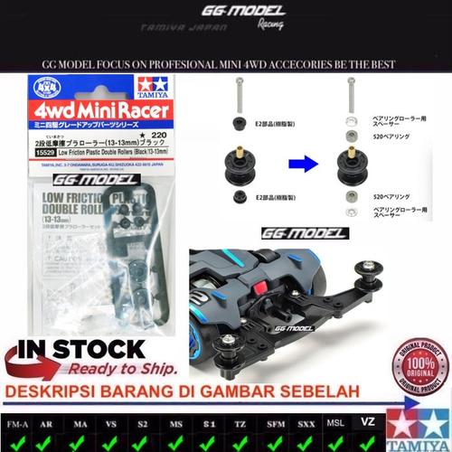 Jual TAMIYA 15529 LOW FRICTION PLASTIC DOUBLE ROLLERS (BLACK/13-13mm ...