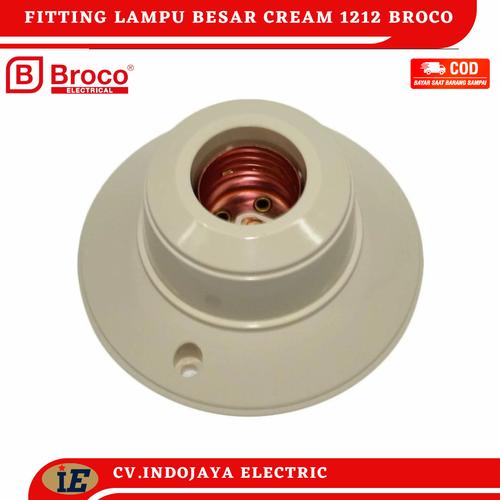 Jual Fitting lampu plafon Broco 1212 fiting socket lampu bulat cream ...