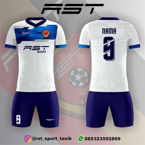 Jual Jersey Baju Setelan Futsal Bola Desain putih biru dongker tech 162 ...