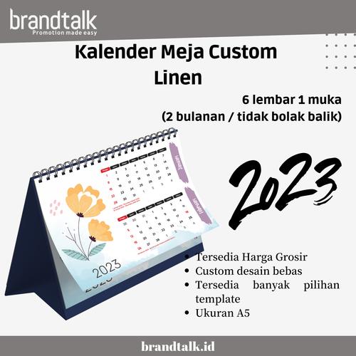 Jual Custom Kalender Meja 2024 - Penyangga Linen - 6 Lembar 1 Muka ...