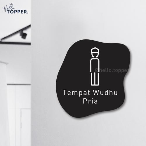 Jual Tempat Wudhu Pria Sign Board Akrilik Print Signage Acrylic - Hitam ...