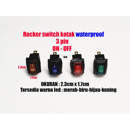 Jual Saklar KCD-1 waterproof GLB 220V 3Pin Rocker kotak Switch LED ...