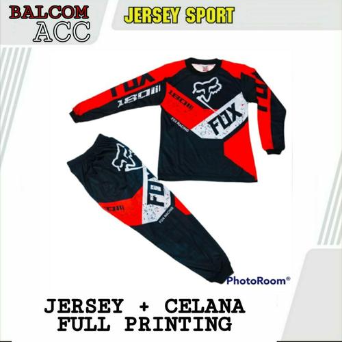Jual Jersey kids baju sepeda/setelan baju cross/baju motor cross Merah ...