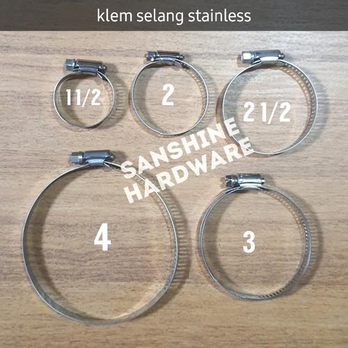 Jual KLEM SELANG STAINLESS Hose Clamp Harga Satuan 1 1/2-2-2 1/2-3-4 ...
