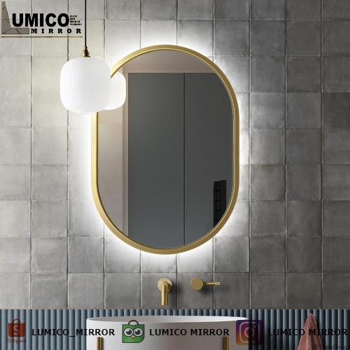 Jual CERMIN DINDING / CERMIN KAMAR MANDI FRAME OVAL KAPSUL Uk. 50cm ...