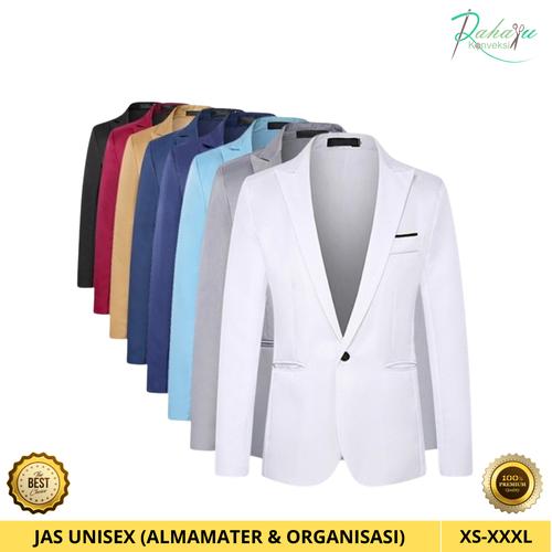 Jual JAS BLAZER PRIA SLIM FIT JAS FORMAL SEMI FORMAL ALMAMATER PUTIH. S ...