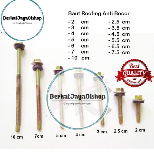 Jual Baut Roofing Rooping Sekrup Atap Skrup Murah Driling Anti Bocor ...