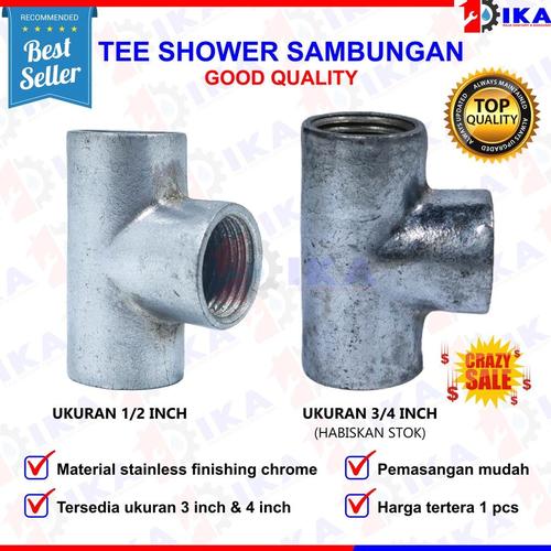 Jual TEE SHOWER 1/2" dan 3/4" BESI SAMBUNGAN PIPA BESI TEE 3/4 ...