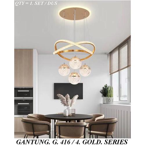 Jual Lampu Gantung Hias Minimalis Infinity LED G 416 / 3 - Gold ...