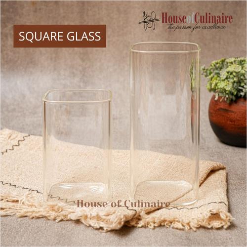 Jual Square Glass Gelas Estetik Kafe Kopi Mocktail - 250 ml - Kota ...