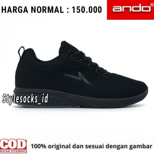 Jual SEPATU SEKOLAH ANDO FULL BLACK / SEPATU ANDO MURAH ORIGINAL 100% ...