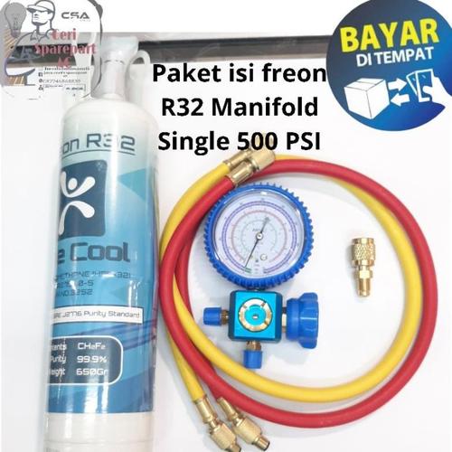 Jual Paket isi freon rumah AC R32 lengkap manifold selang adaptor ...